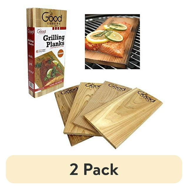 (2 pack) Good Cooking Grilling Planks - 4 Pack Cedar with Recipe Book ...