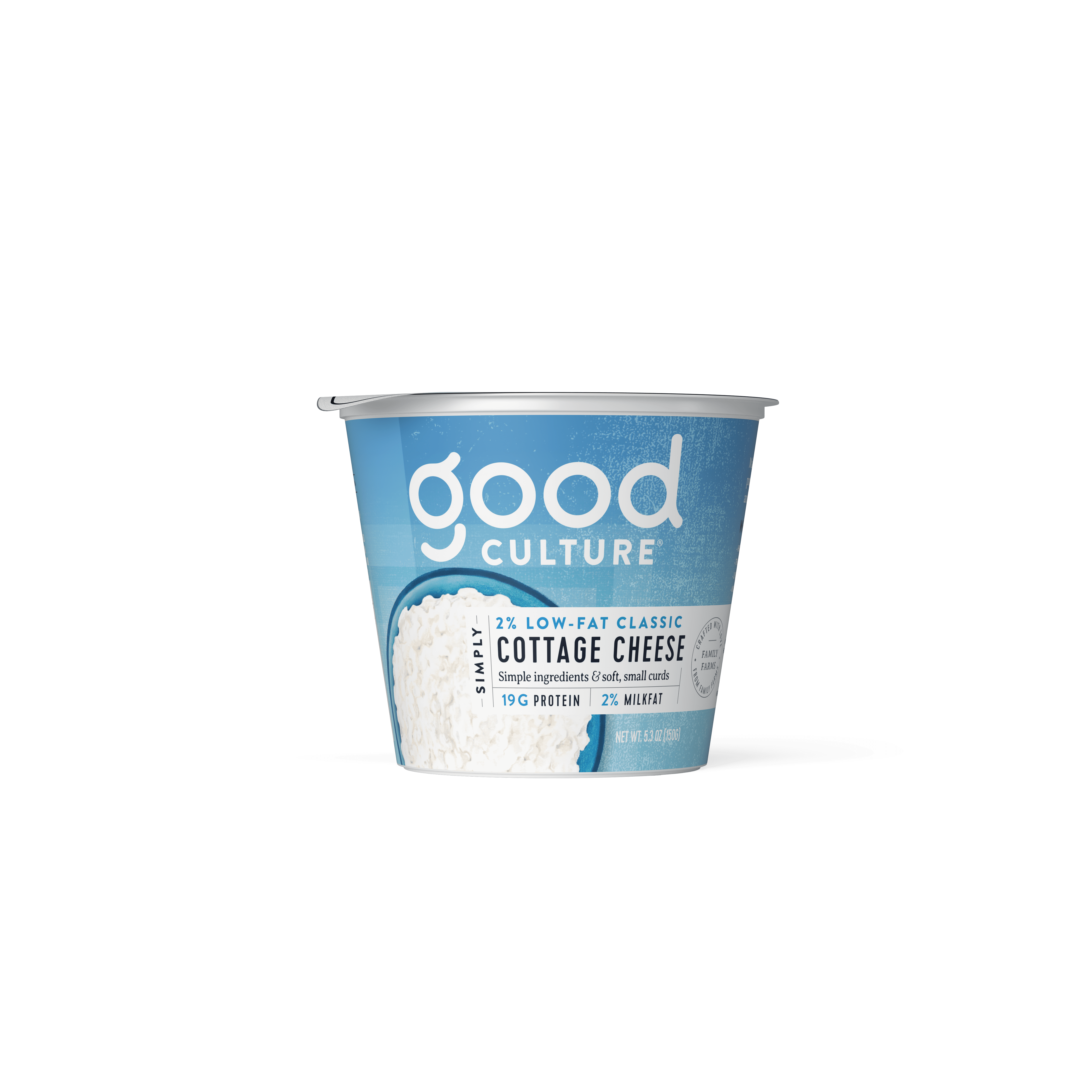 Good Culture Cottage Cheese 2% Milk Fat, 19 g Protein, 5.3 oz, Plain ...