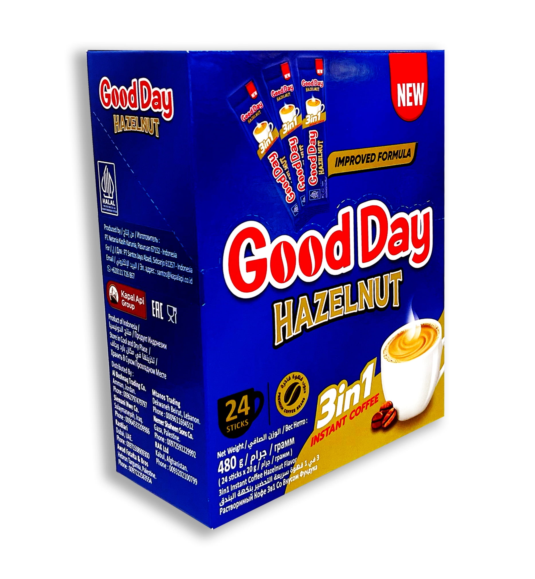 Good Day Hazelnut 3-in-1 Instant Coffee 24 Sticks 480g - Walmart.com