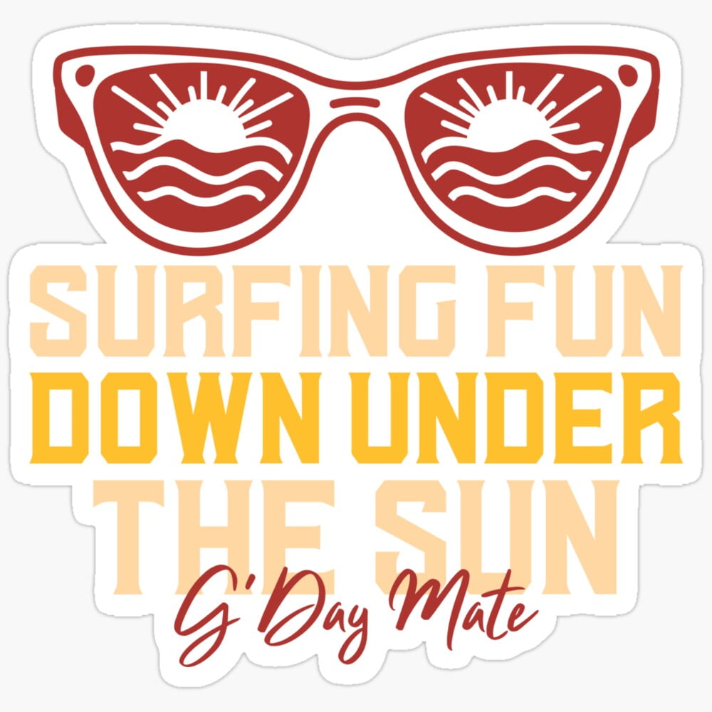 Good Day Mate Australia Beach Sticker Phone Decal Water Bottle Stickers ...