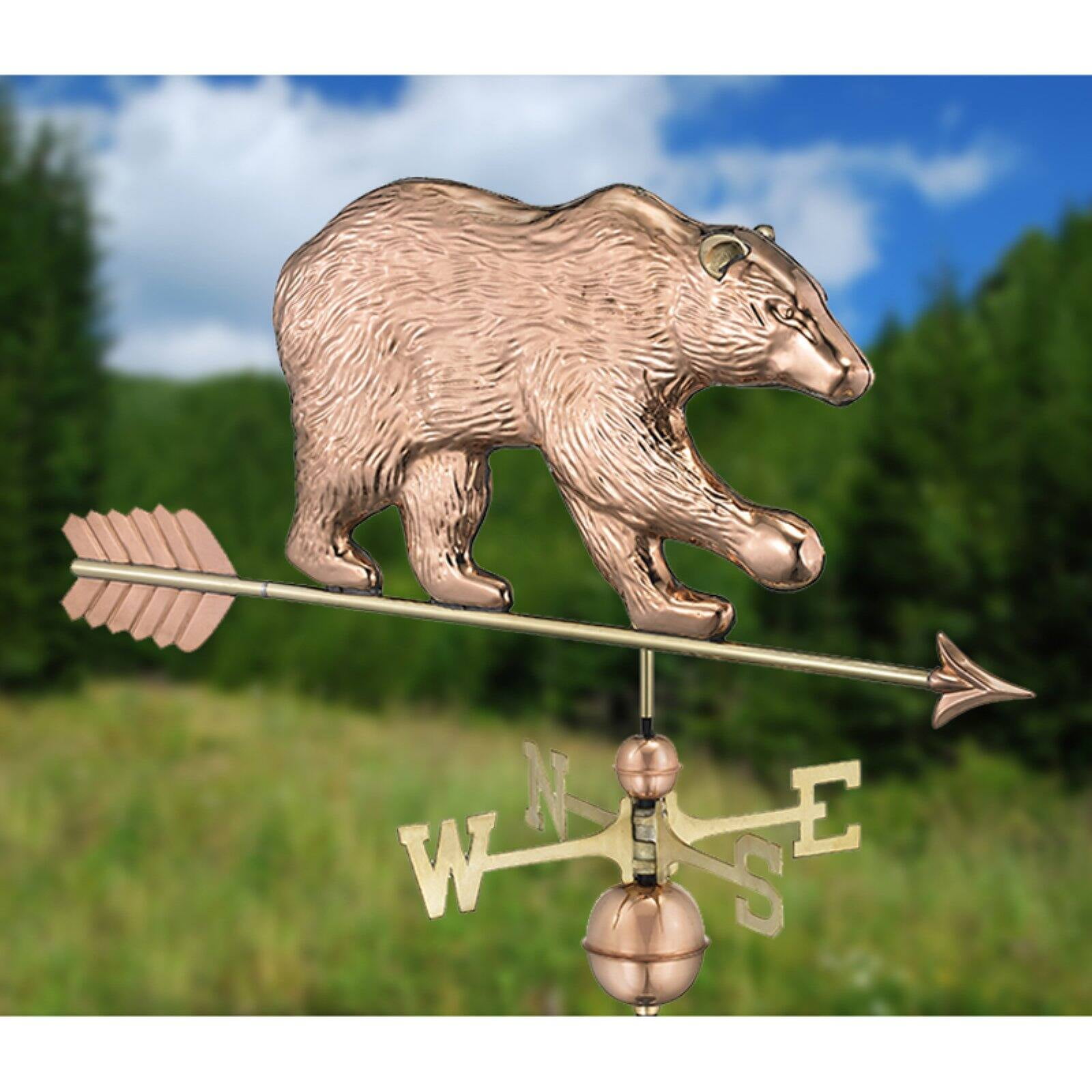 Good Directions Bear Weathervane with Arrow, Pure Copper - 38"L ...
