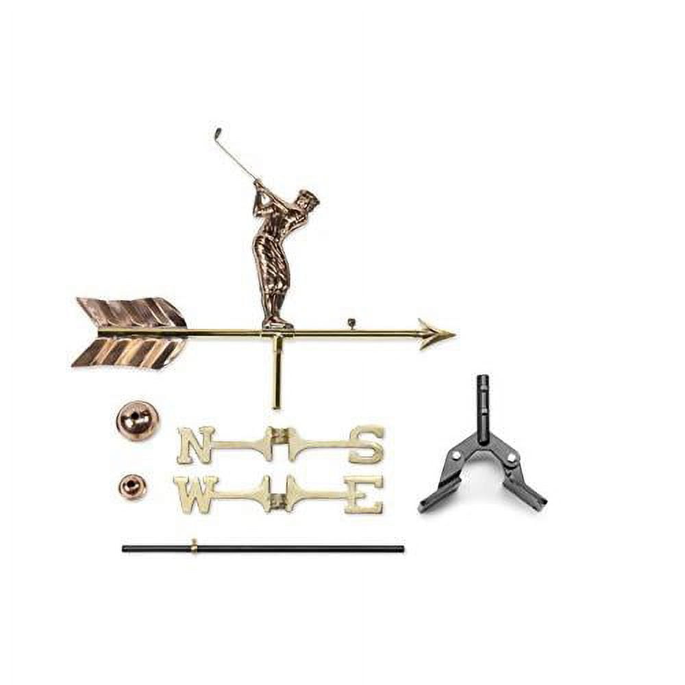 Good Directions Golfer Weathervane with Roof Mount, Pure Copper - 21"L ...
