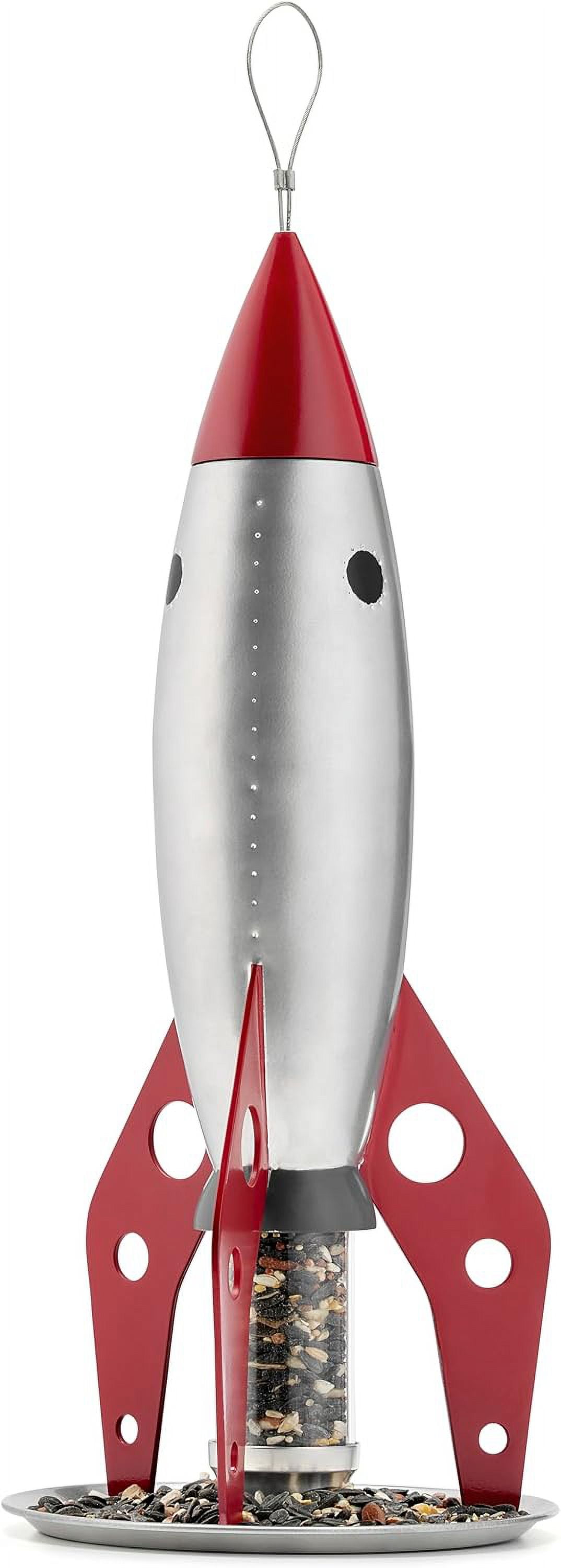 Good Directions Hanging Rocketship Bird Feeder for Outside Backyard ...