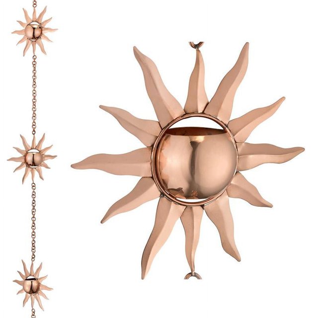 Free Shipping! Good Directions Sun Rain Chain, Pure Copper - 8.5 ft ...