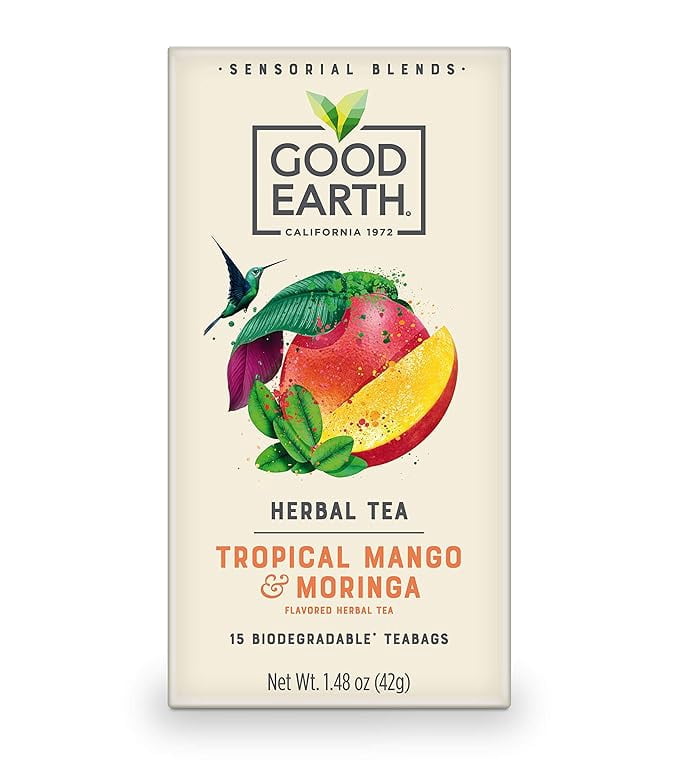 Good Earth Sensorial Blends Tropical Moringa & Mango Herbal Tea ...