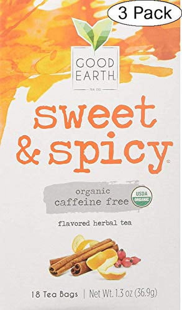 Good Earth Teas Organic Sweet and Spicy Herbal Caffeine Free Tea Bag ...