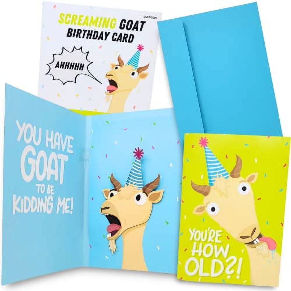 Good Egg Greetings Screaming Goat Birthday Card | Funny Birthday Card ...