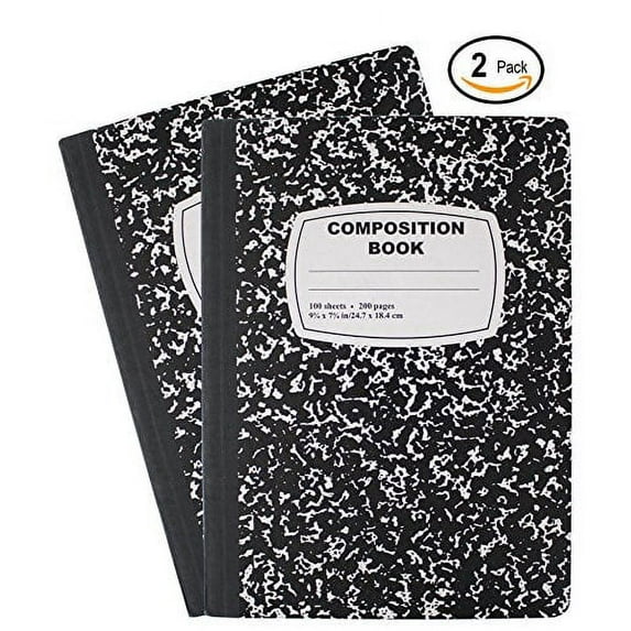 Good Emraw Wide Ruled Composition Notebooks, 100 Sheets, Black & White ...