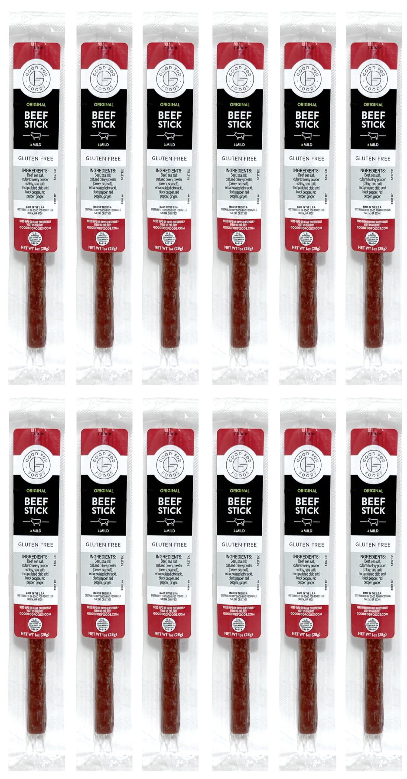 Good Fod Foods Original ESF27 Meat Sticks - Low FODMAP Snacks for a ...