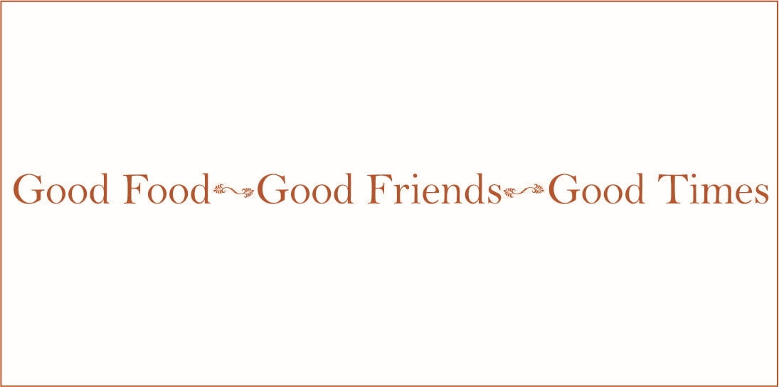 Good Food, Good Friends, Good Times Vinyl Decal - Medium - Pumpkin ...