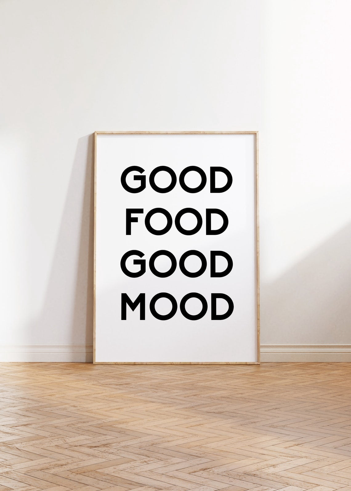 Good Food Good Mood Cute Kitchen Quote Wall Art, Unframed Paper Print ...