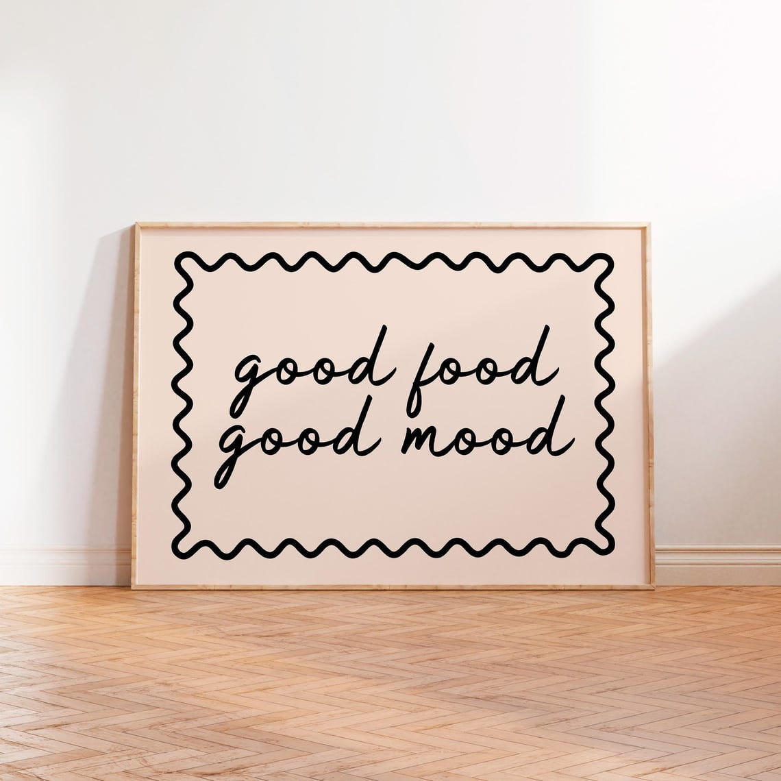 Good Food Good Mood Poster, Black Quote Text Art, A6 A5 A4 A3 A2 A1 ...