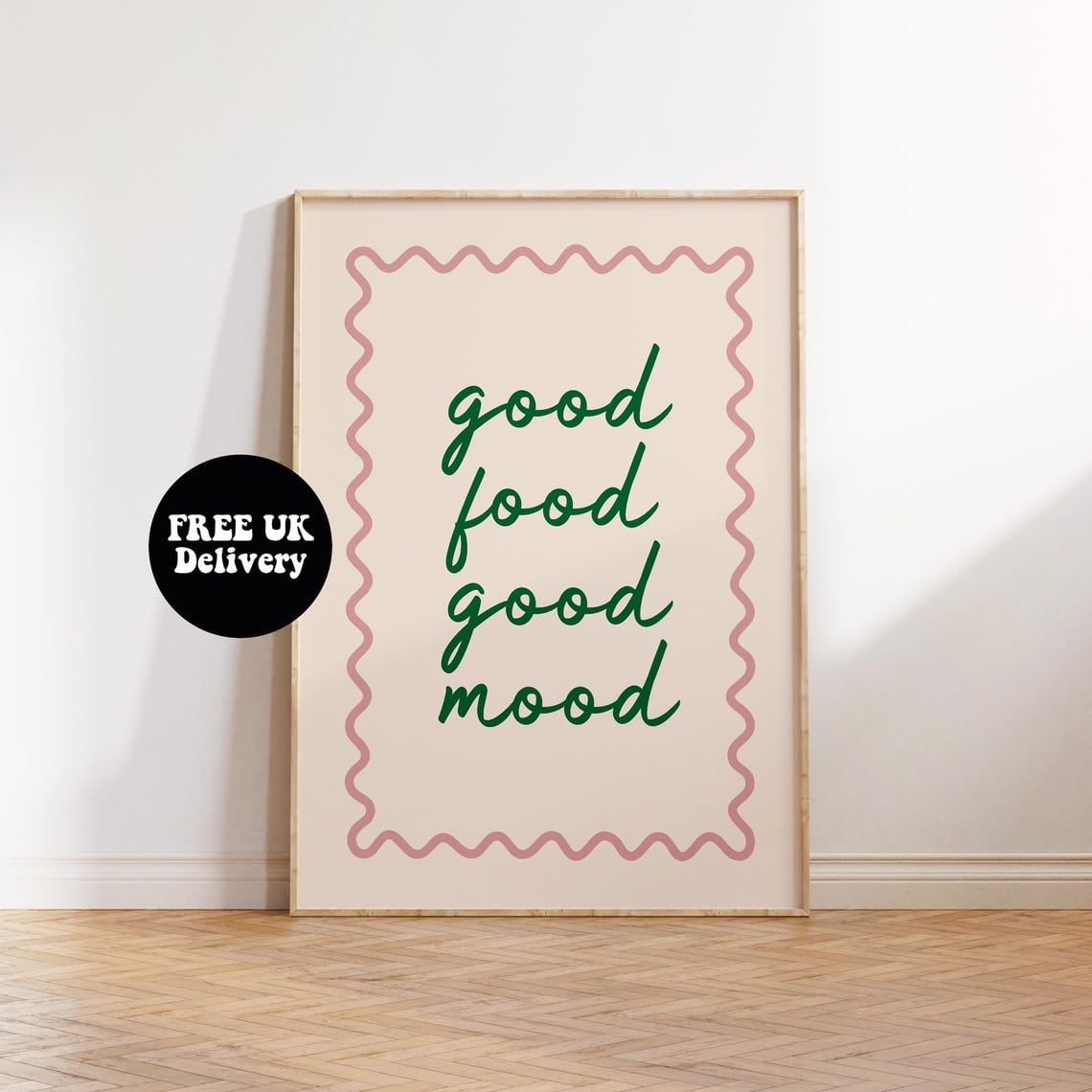 Good Food Good Mood Poster, Fun Kitchen Decor, A1 A2 A3 A4 A5 Wall Art ...