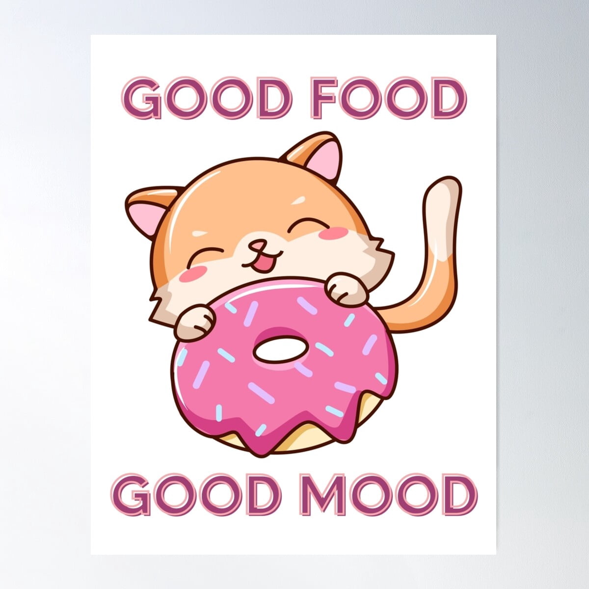 Good Food Good Mood Poster Wall Art, Modern Wall Decor For Living Room ...