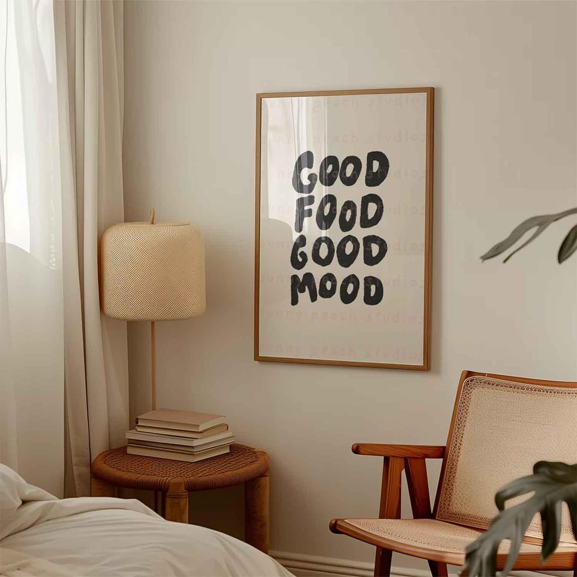 Good Food Good Mood Print, Aesthetic Funky Kitchen Wall Decor, Cute ...