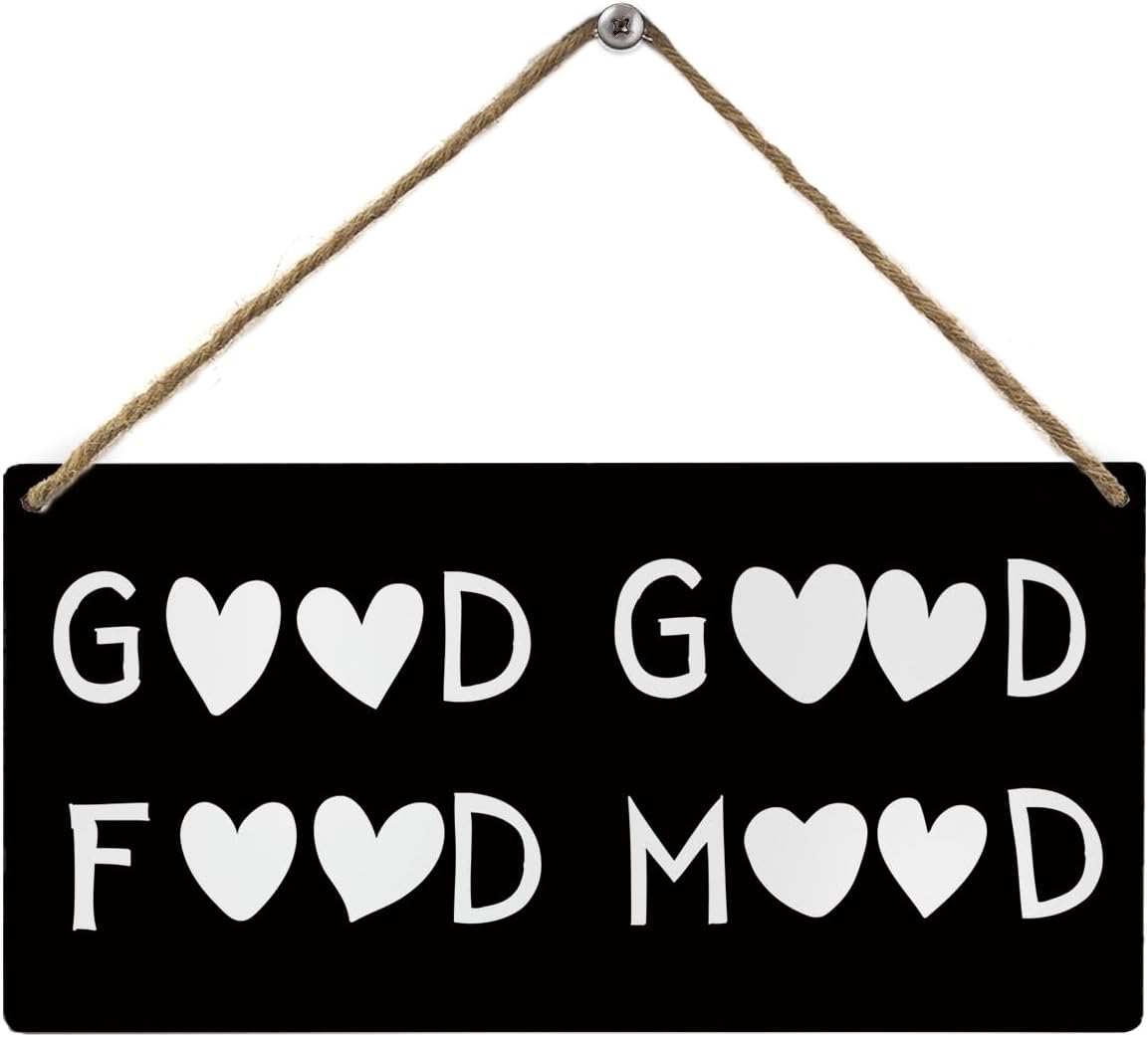 Good Food Good Mood Black Kitchen Signs Wall Decor,Funny Chef Quote ...
