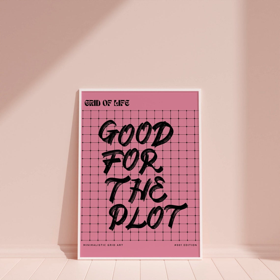 Good For The Plot Pink Typography Art, Stretched Canvas Size 8x12 ...