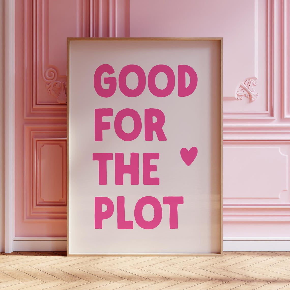 Good For The Plot Preppy Pink Wall Art, Unframed Canvas Size 12x18 ...