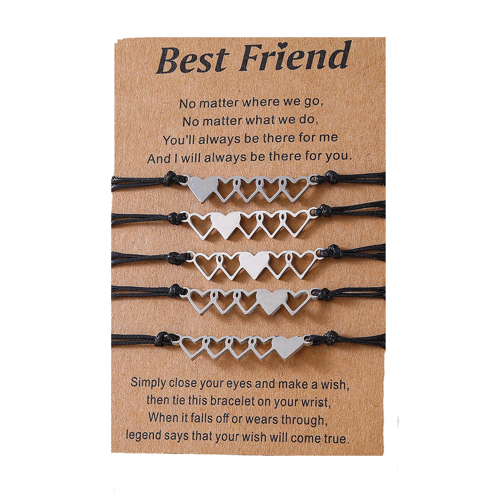 Good Friend Card European and Personality 5 Heart Hollow Stainless ...