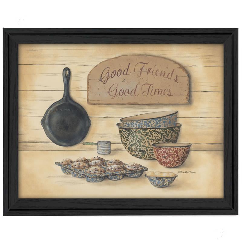 Good Friends By Pam Britton Printed Framed Wall Art Wood Multi-Color ...