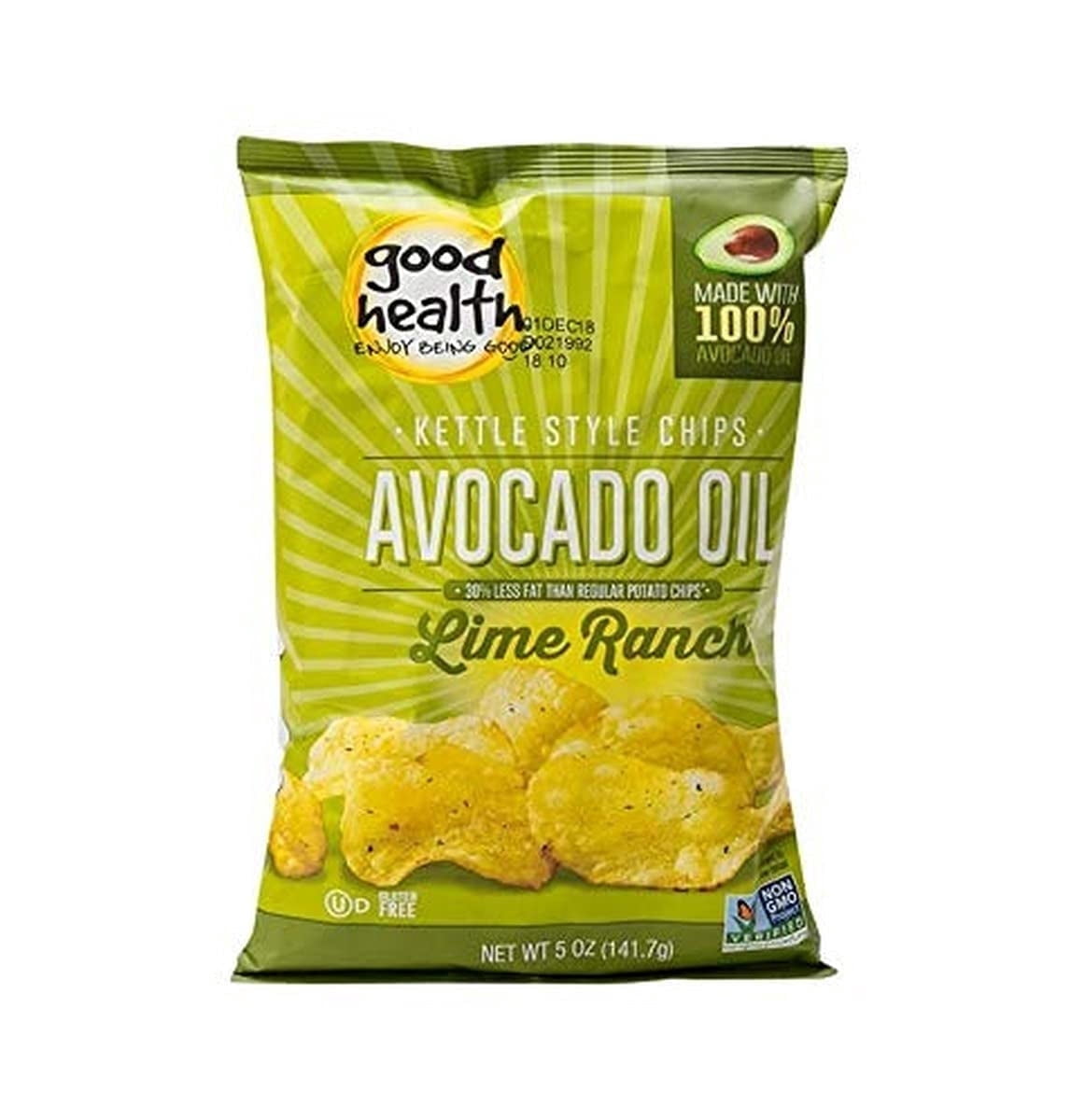 Good Health Inc. Kettle Style Avocado Oil Potato Chips Lime Ranch -- 5 ...