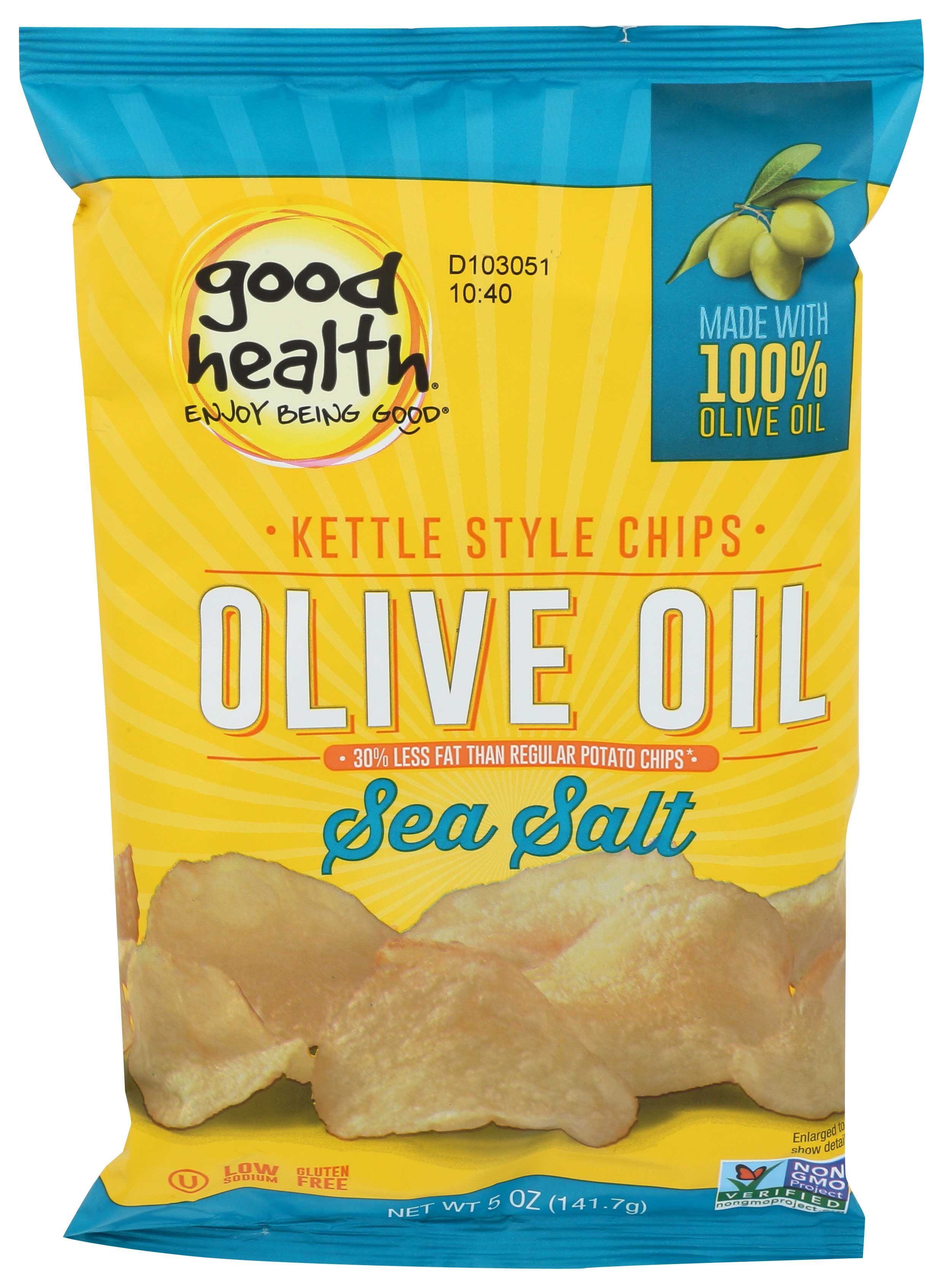 Good Health Kettle Style Olive Oil Potato Chips, Sea Salt, 5 Ounce ...