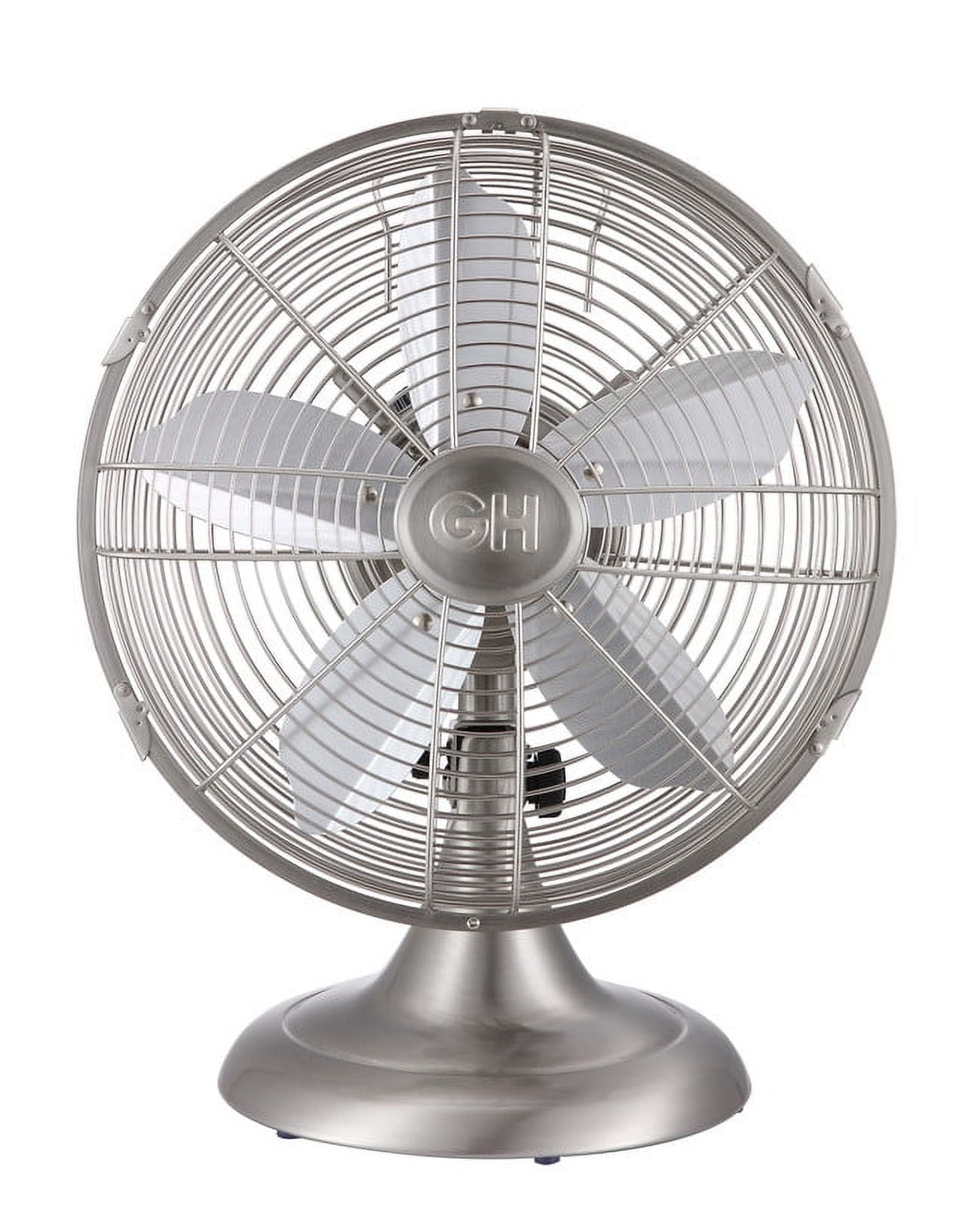 Good Housekeeping 3-Speed Oscillating Desk Fan, Brushed Nickle (92605 ...
