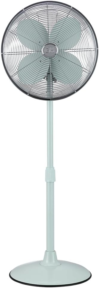 Good Housekeeping 92654-BW All-Metal 16" Retro Pedestal Fan in ...