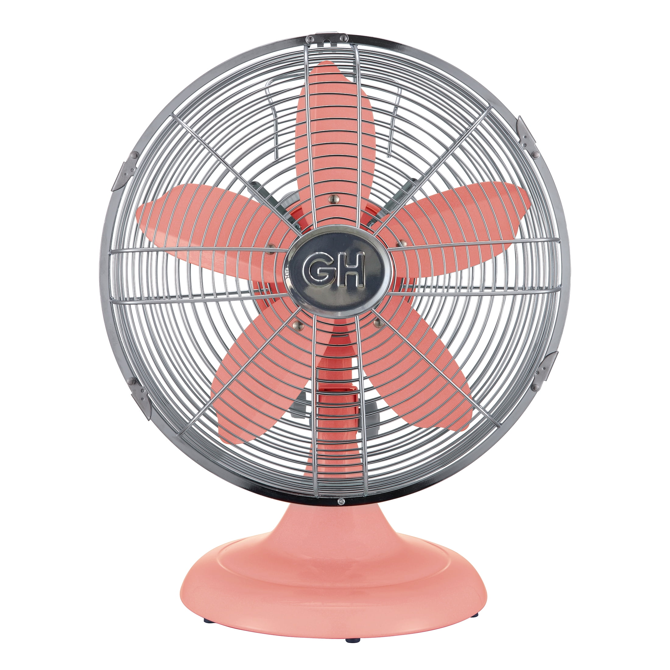 Good Housekeeping Oscillating Desk Fan 3-Speed Silver/Salmon (92610 ...
