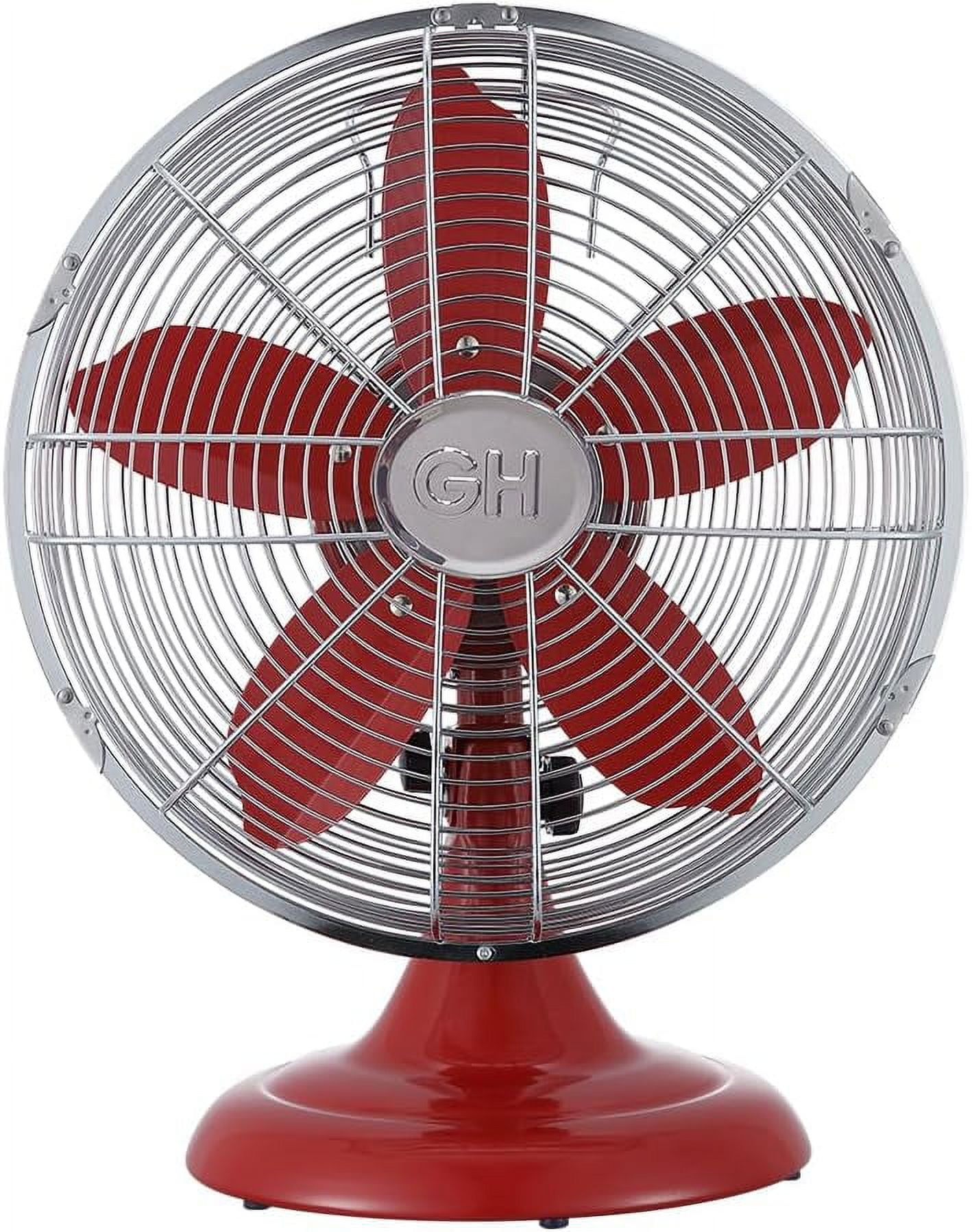 Good Housekeeping Retro All-Metal Table Fan (92618) with 3 Speed ...