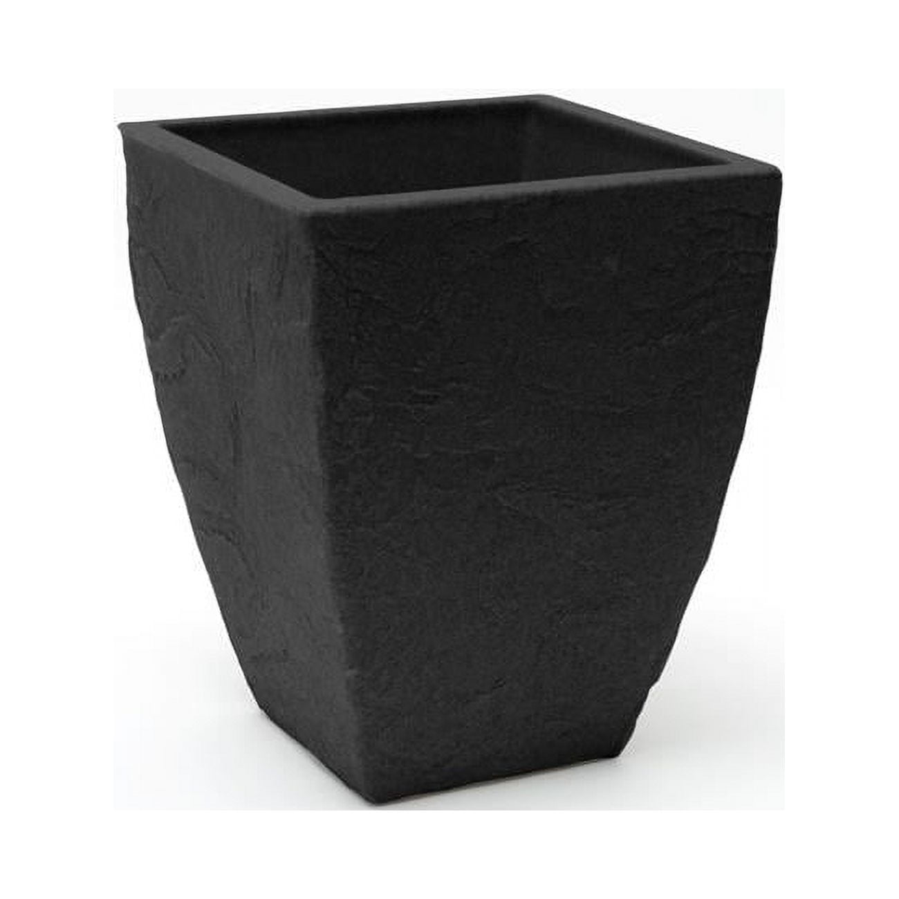 Good Ideas IMP-CRKSQU-BLK Creekside Square Stone Planter, Black ...