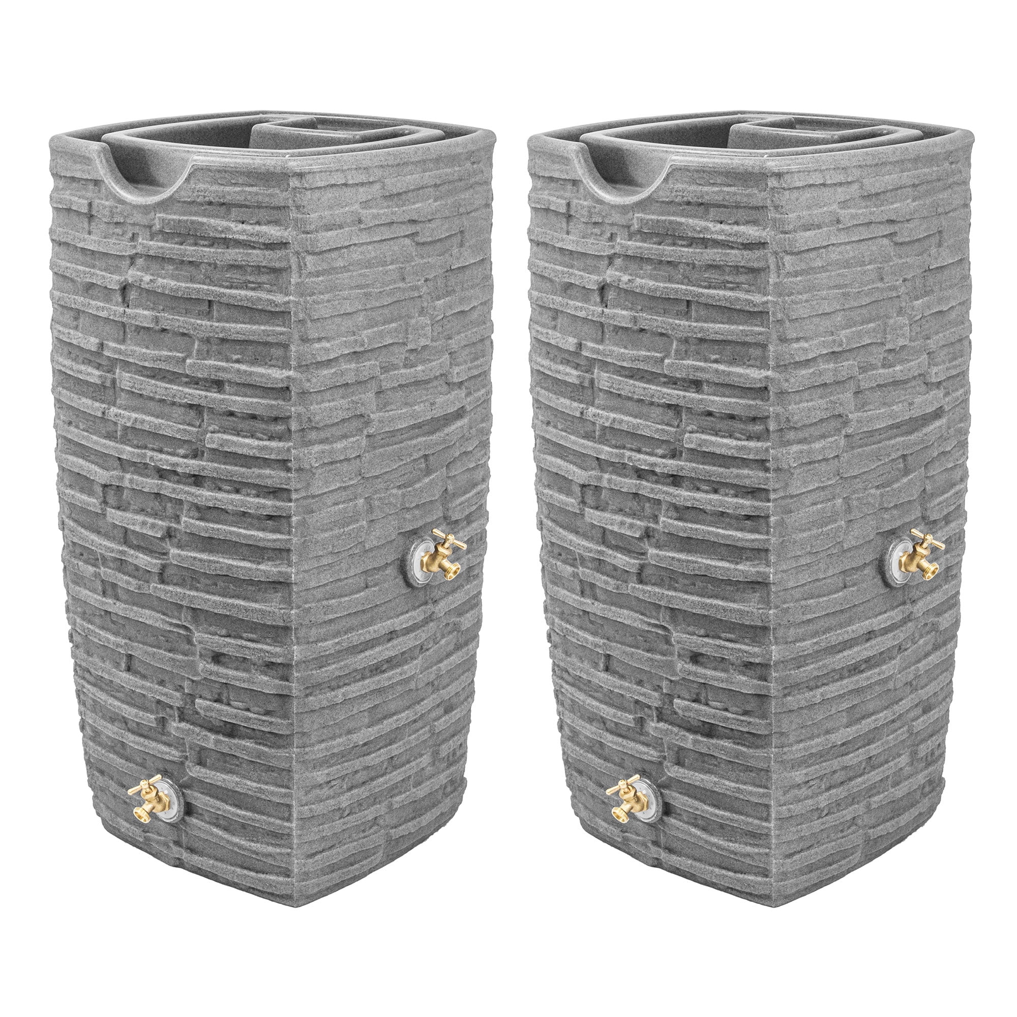 Good Ideas Large Collection Barrel, Impressions Riverwalk 50 Gal Rain ...