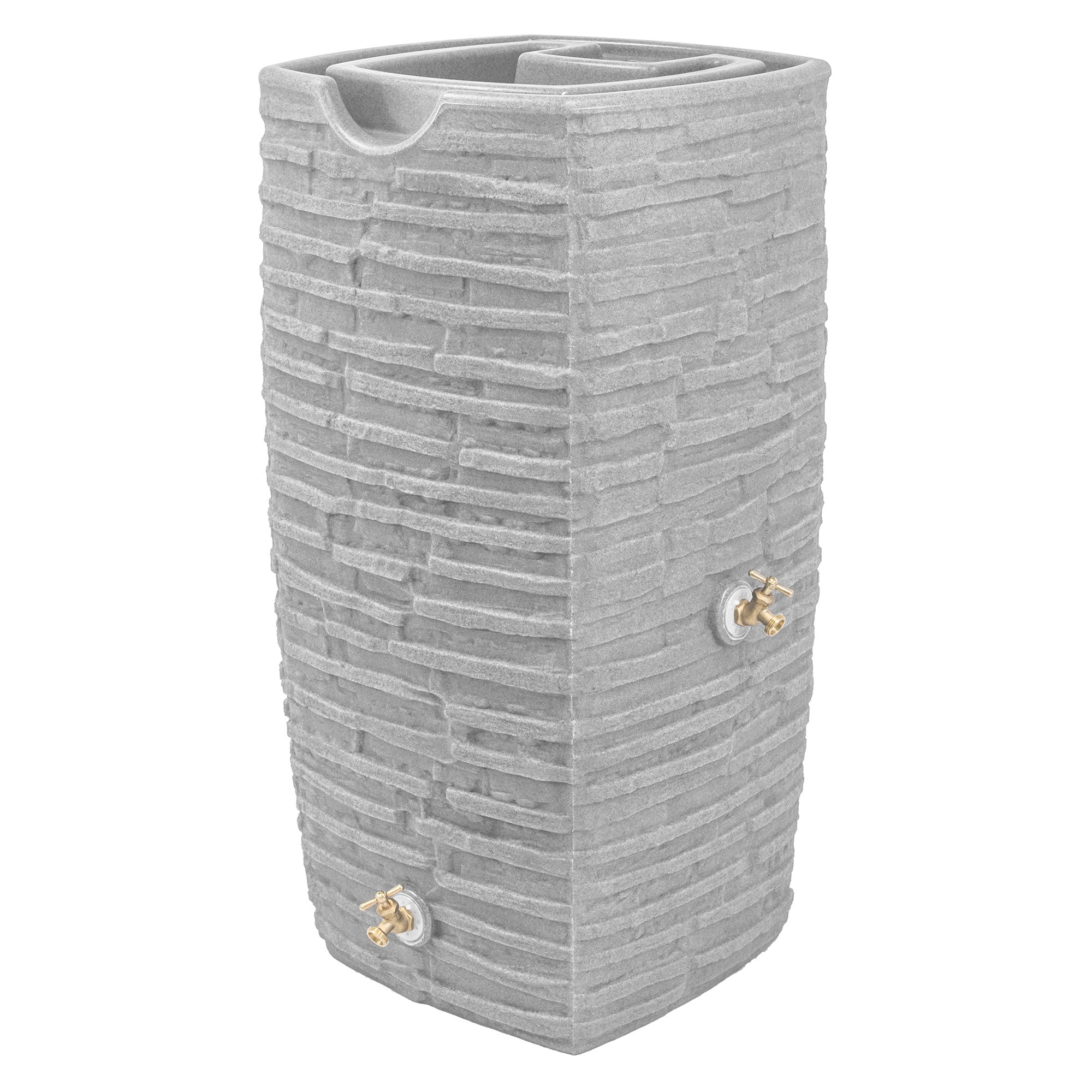 Good Ideas Impressions 50 Gal Plastic Rain Saver Barrel with High-Low ...