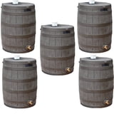 Good Ideas Rain Wizard 50 gal Plastic Rain Barrel w/ Brass Spigot (5 ...