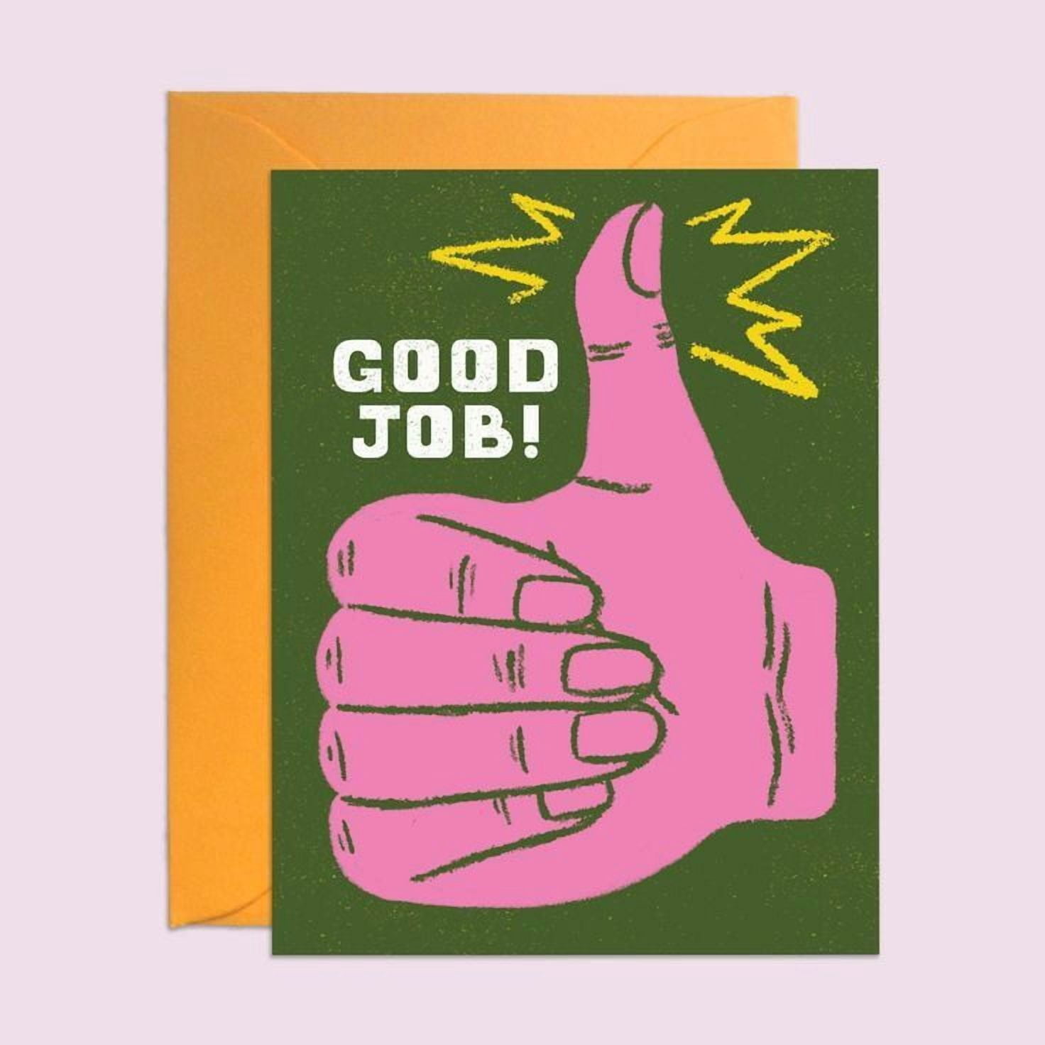 Good Job Greeting Card – Fun Colorful Thumbs Up Design – Blank Inside ...