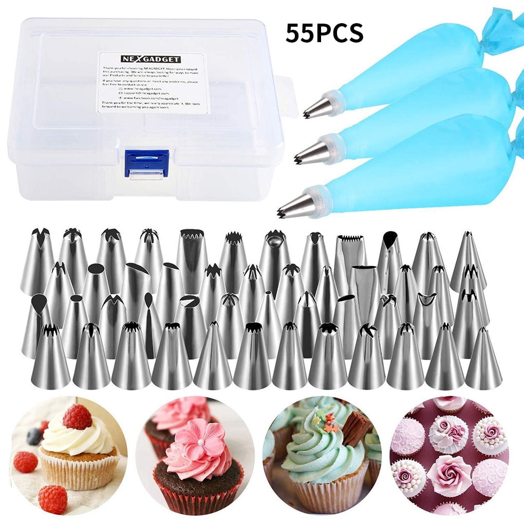 Good-Life 55pcs Icing Tips and Bags Cake Decorating Kit with Stainless ...