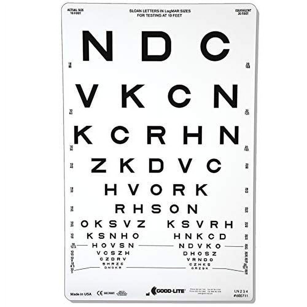 Good-Lite Proportionally Spaced logMAR Sloan Letters Chart - Walmart.com
