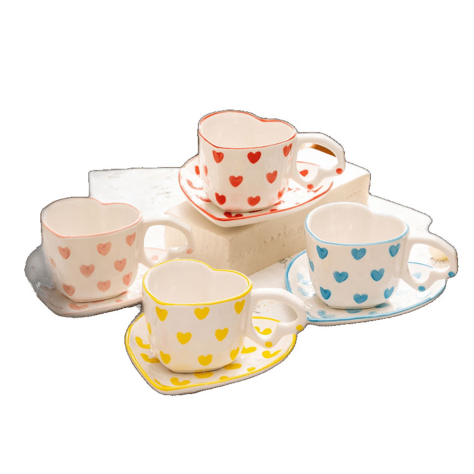 Good-Looking Hand-Kneaded Love Coffee Cup And Saucer Set Creative ...