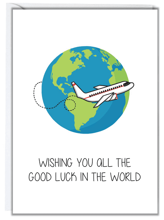 Good Luck Card with Airplane Design – Wishing You All the Luck in the ...