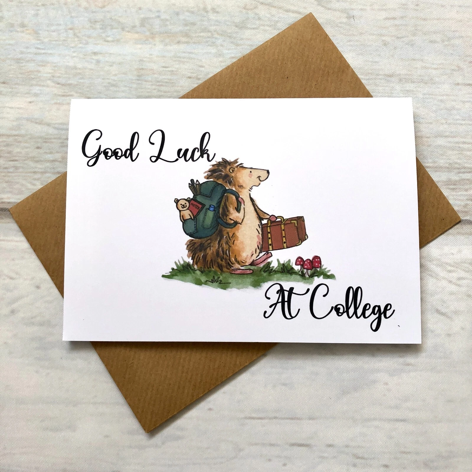 Good Luck at College Card – Adorable Hedgehog Design for College ...