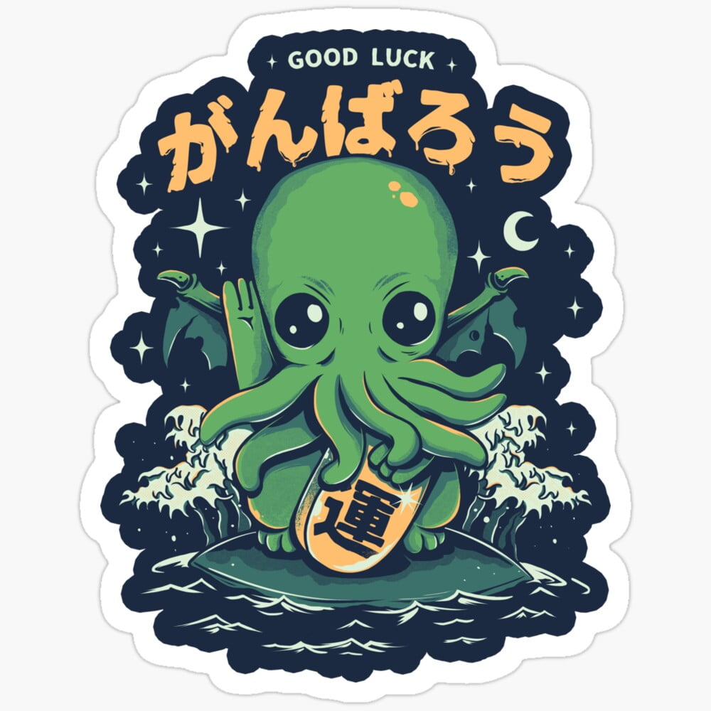 Good Luck Cthulhu Sticker Phone Decal Water Bottle Stickers Car Decals ...