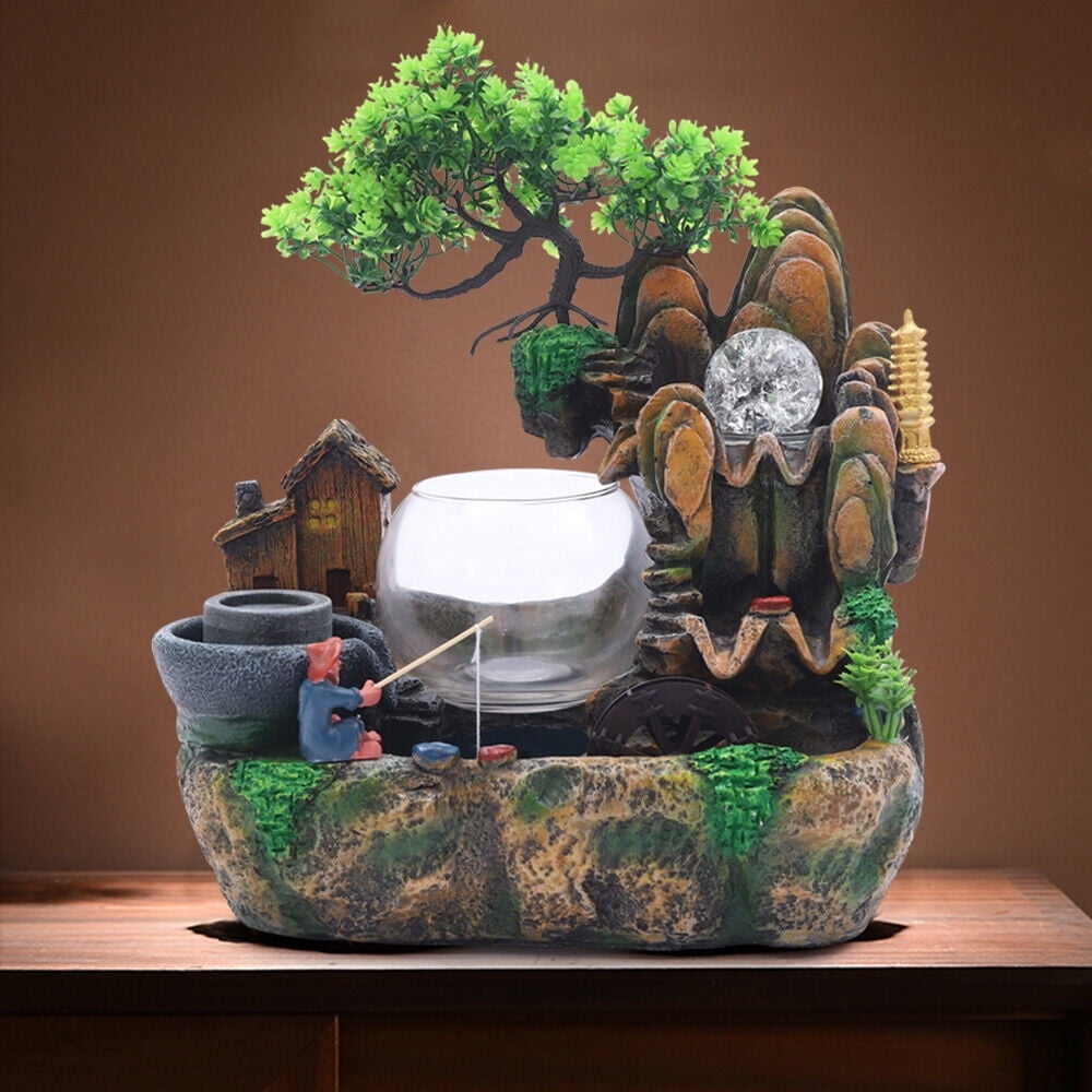 Good Luck Feng Shui Rockery Fountain Waterfall Fish Bowl Water Sound ...