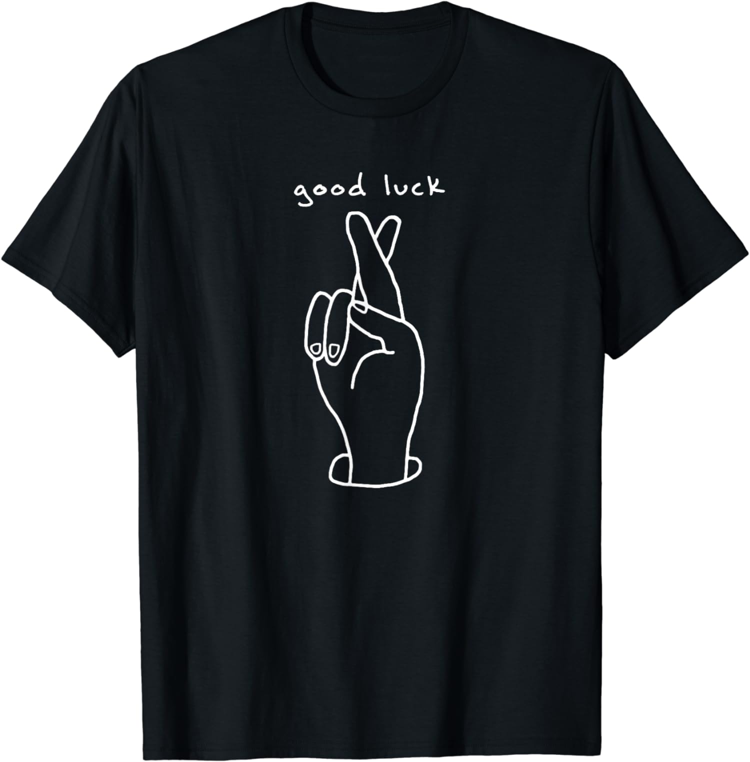 Good Luck Fingers Crossed Hand Sign Symbol T-Shirt - Walmart.com
