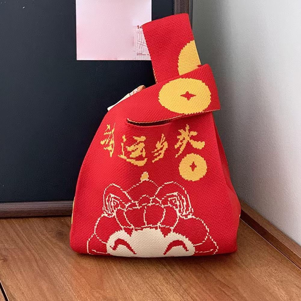 Good Luck In The Year Of The Snake C New Year Knitted Bag Gift Bag Red ...