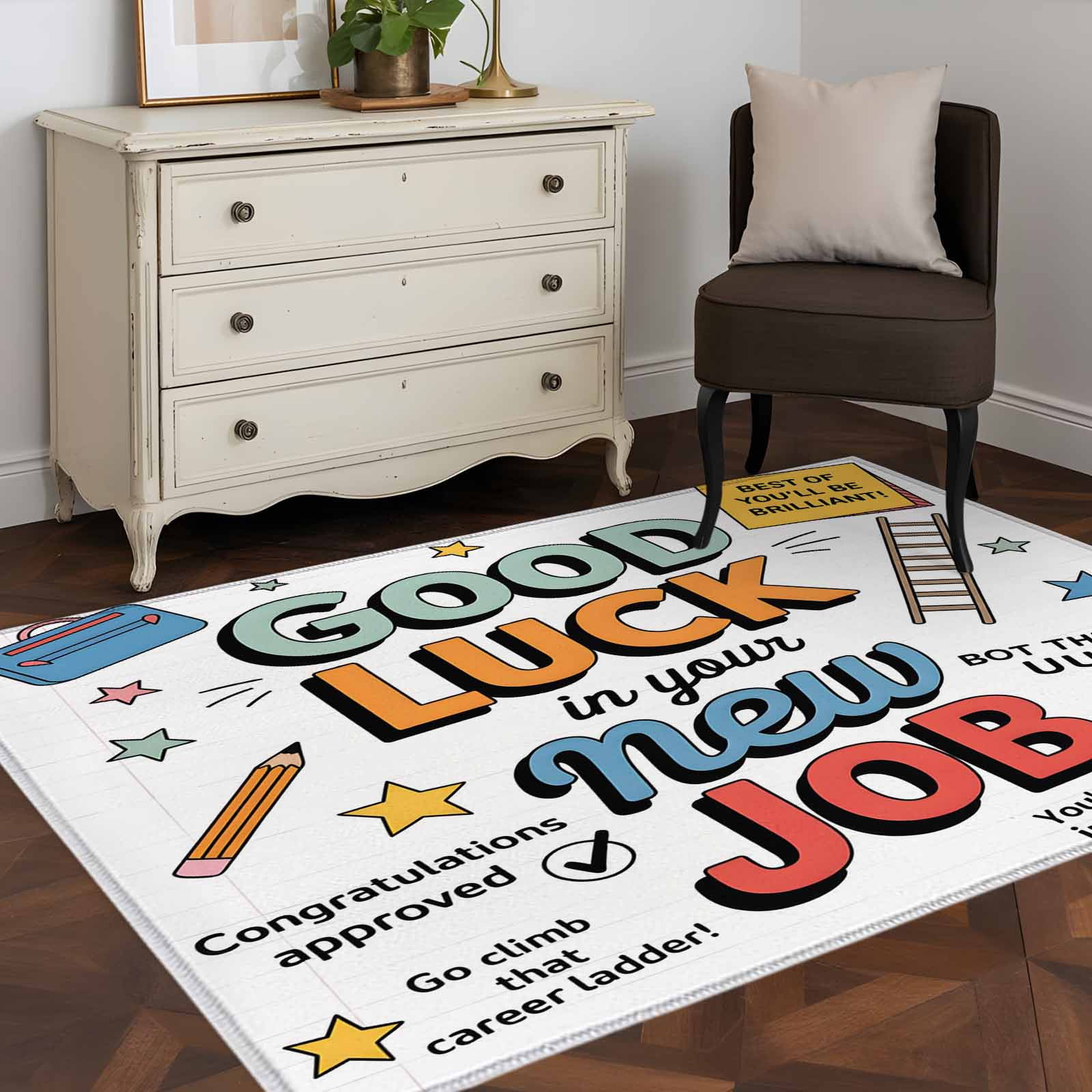 Good Luck New Job 4x6 Rug for Dining Table for 4 People Under Table ...