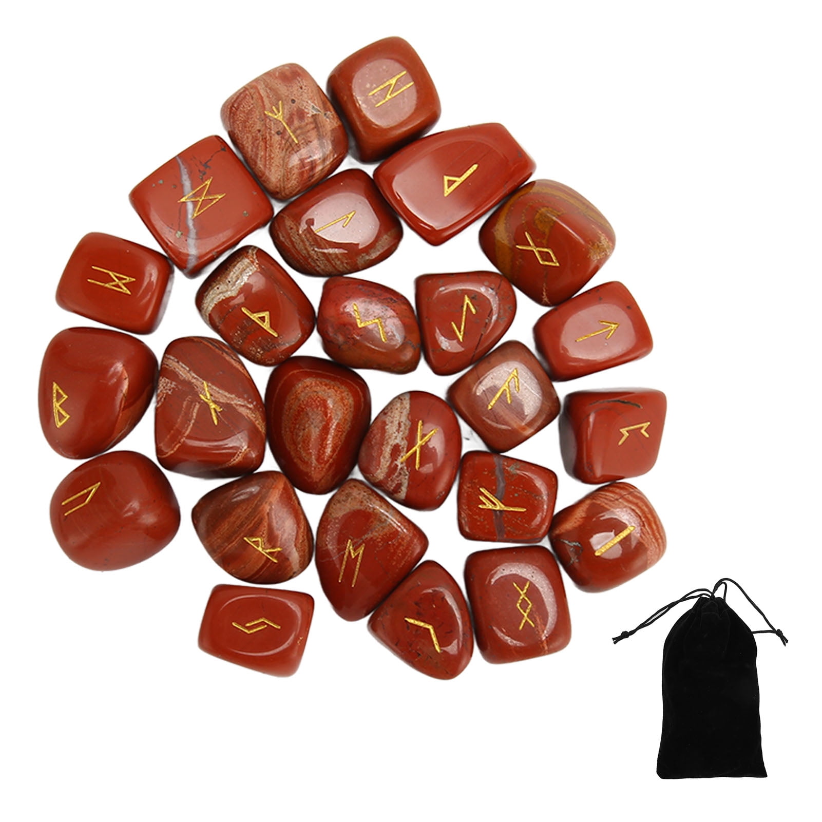 Good Luck Rune Stones Set, 25pcs Polished Engraved Elder Alphabet ...
