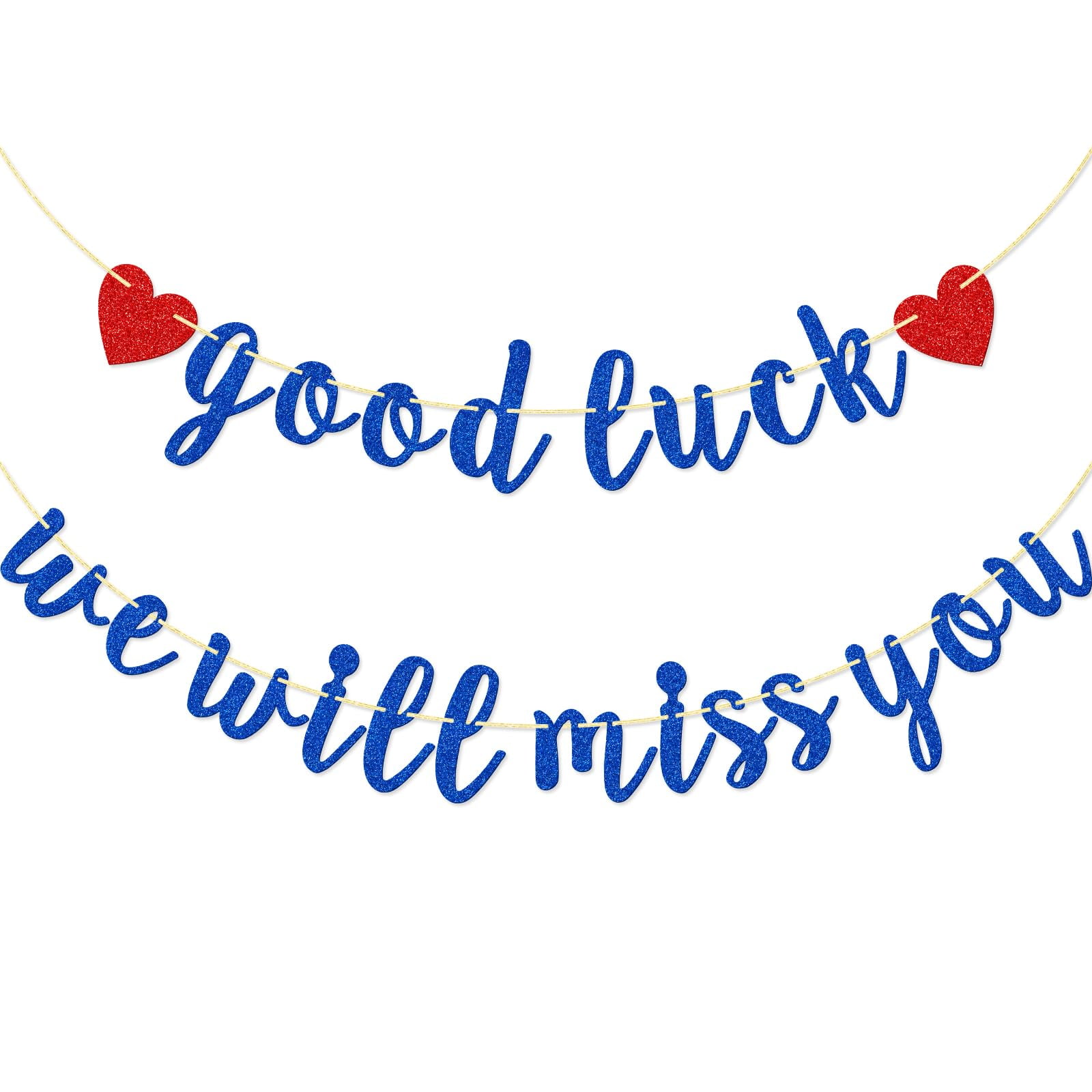 Good Luck We Will Miss You Banner for Farewell Party, Pre-strung Going Away Party Decorations ...