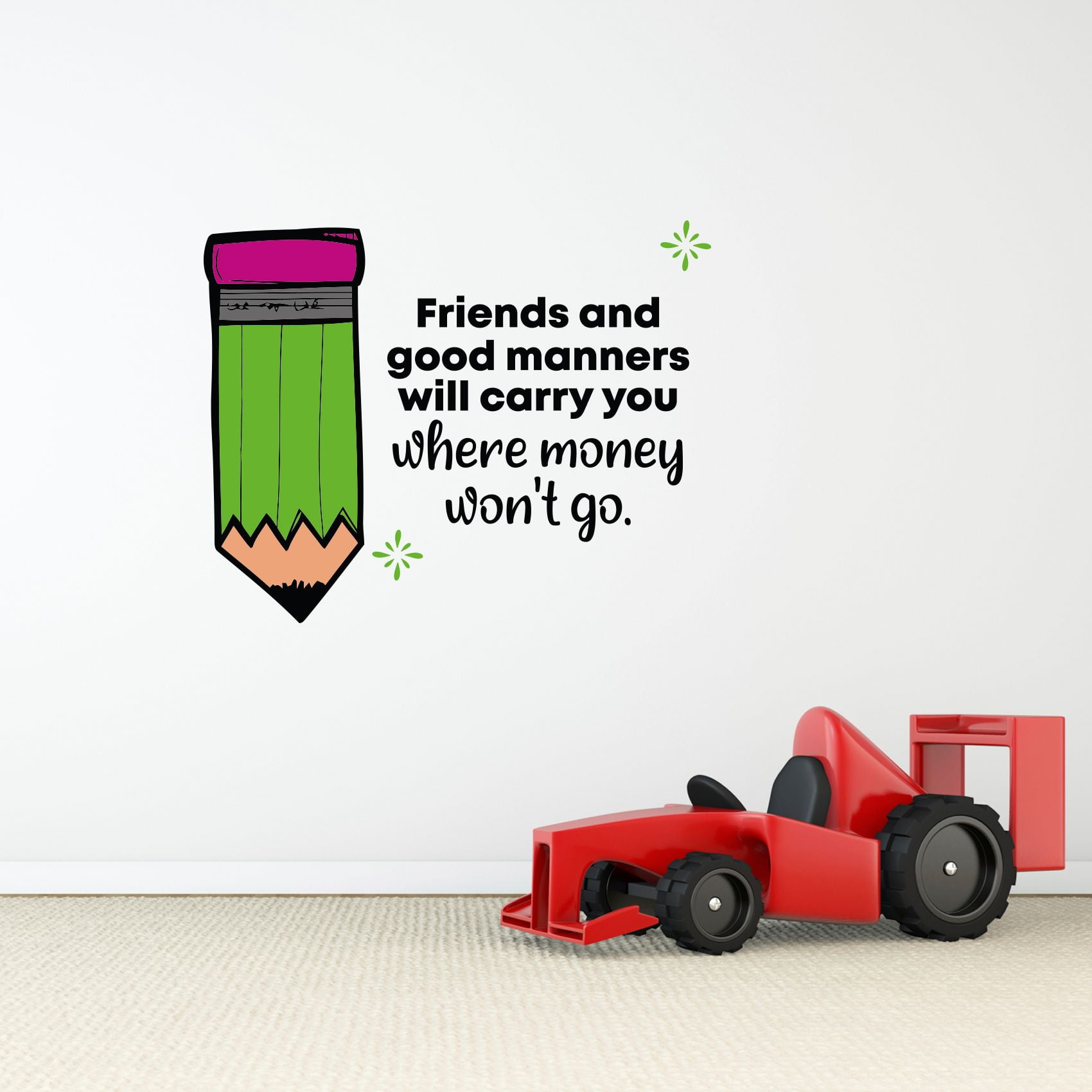 Good Manners School Class Quote Cartoon Quotes Decors Wall Sticker Art ...