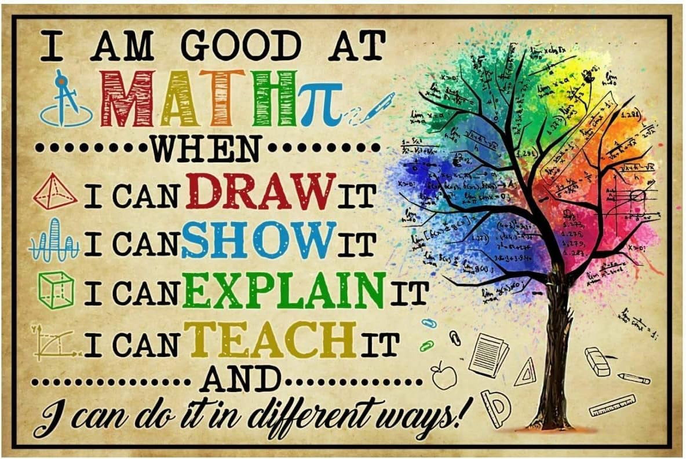 Good At Math Teacher Poster School Decorations For Teachers For ...