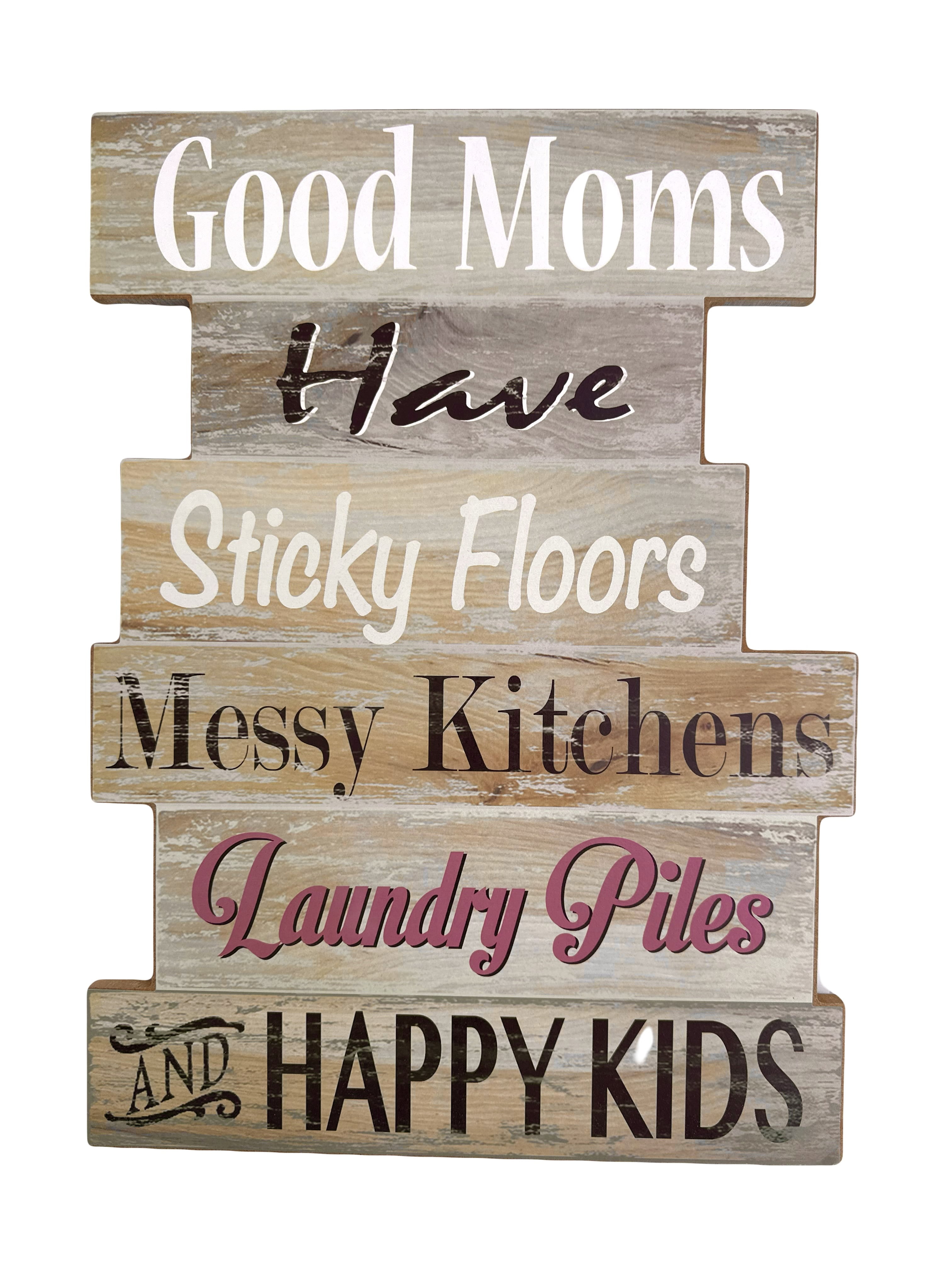 Good Moms and Happy kids Sign - Wooden Sign For Mom and Children ...